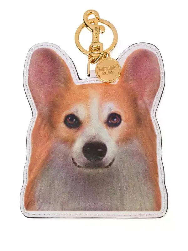Moschino Dog-motif Keyring - Orange
