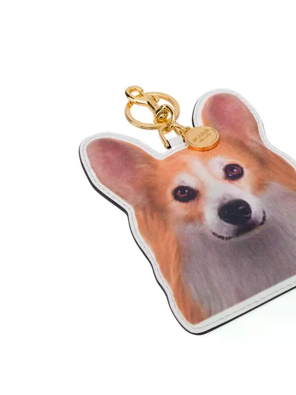 Moschino Dog-motif Keyring - Orange