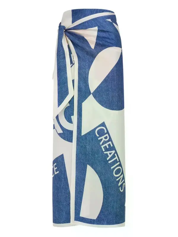 FERRAGAMO Graphic-print Wrap Scarf - Blue