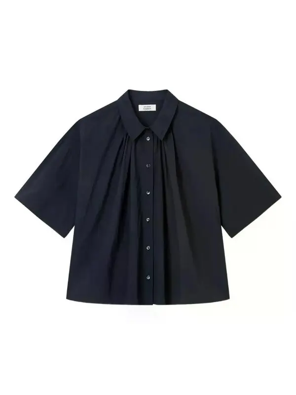 STUDIO TOMBOY Gathered Short-sleeve Shirt - Blue