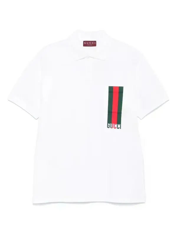 Gucci Web-detailed Polo Shirt - White