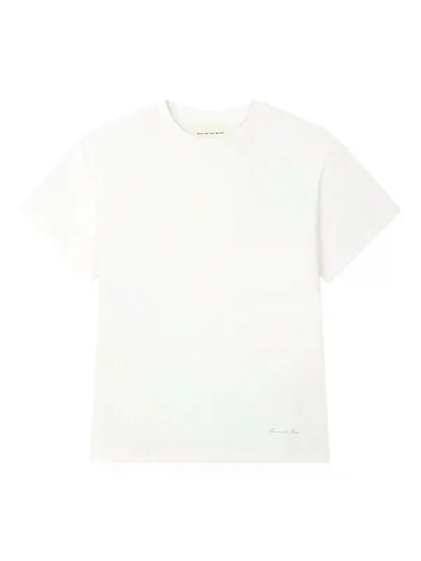 MAN ON THE BOON. Crew-neck Cotton T-shirt - White