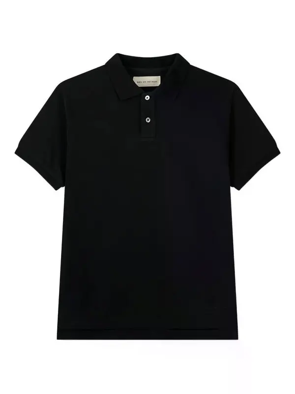 MAN ON THE BOON. Piqué Polo Shirt - Black