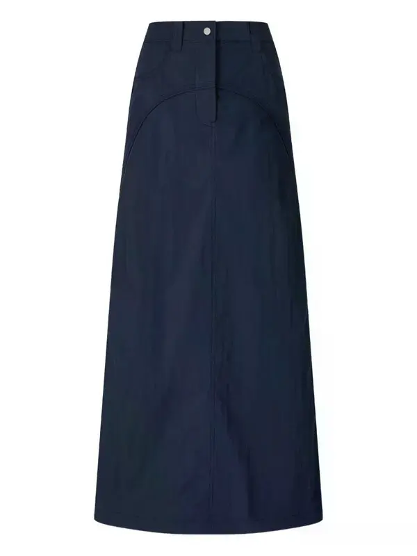 STUDIO TOMBOY Pleated A-line Maxi Skirt - Blue