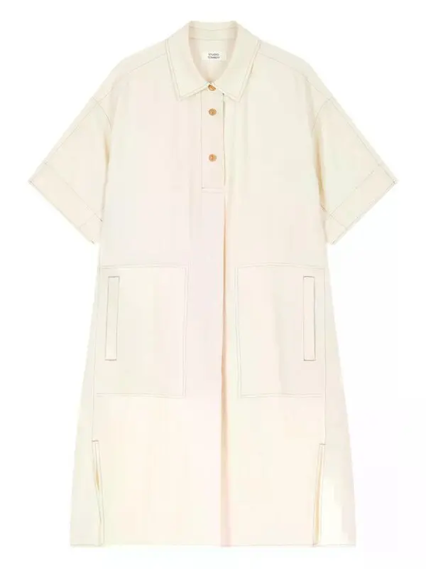 STUDIO TOMBOY Dual-pocket Midi Shirt Dress