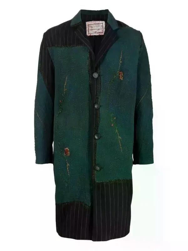 By Walid Patchwork Button-up Coat