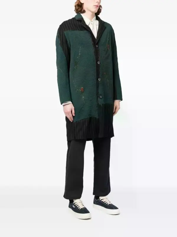 By Walid Patchwork Button-up Coat