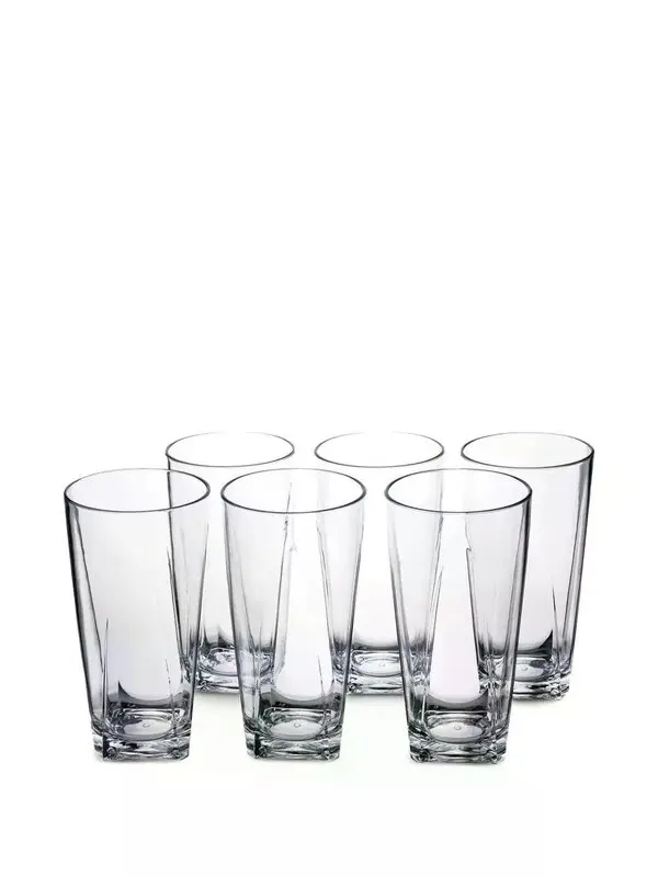 VESTA Tapered Crystal Drinking Glasses - Transparent