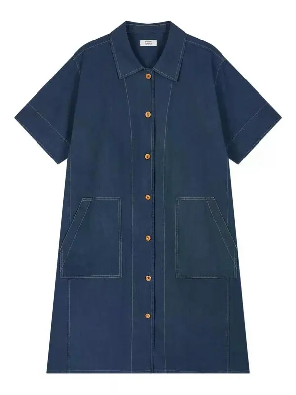 STUDIO TOMBOY Denim Button-up Midi Shirt Dress