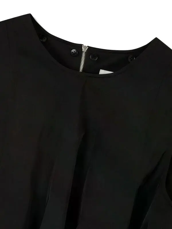 STUDIO TOMBOY Plissé Peplum Sleeveless Top - Black