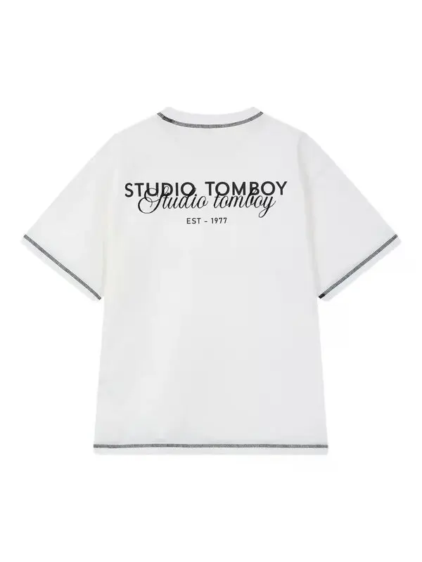 STUDIO TOMBOY Contrasting-trim T-shirt