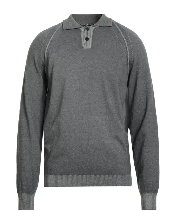 DANIELE FIESOLI Daniels Fiesoli Merino Wool & Cashmere Mélange Polo Sweater - Grey