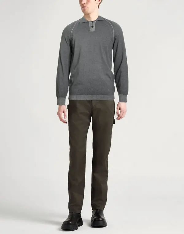 DANIELE FIESOLI Daniels Fiesoli Merino Wool & Cashmere Mélange Polo Sweater - Grey