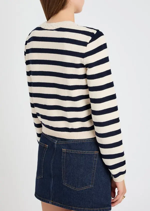 FRAME The Harbor Striped Intarsia Knit Cardigan