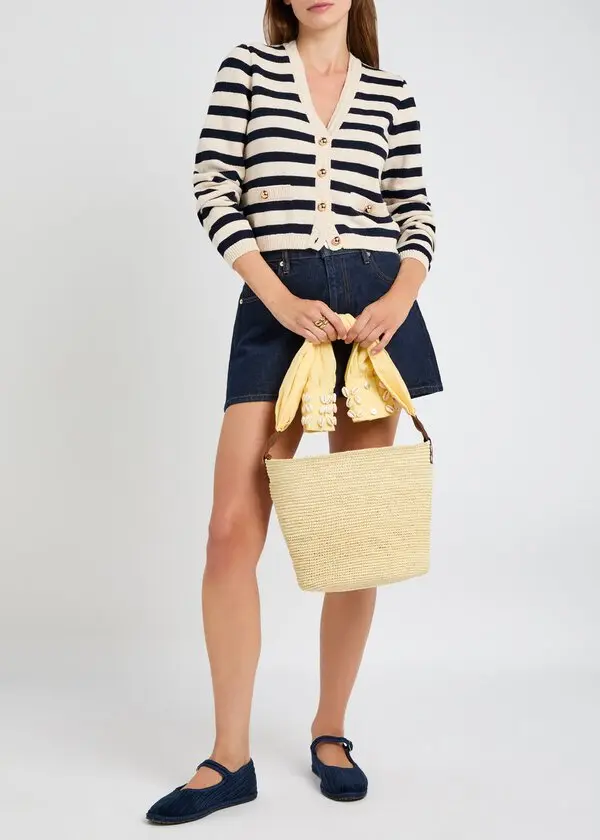 FRAME The Harbor Striped Intarsia Knit Cardigan