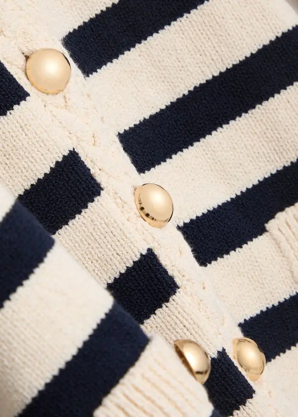 FRAME The Harbor Striped Intarsia Knit Cardigan