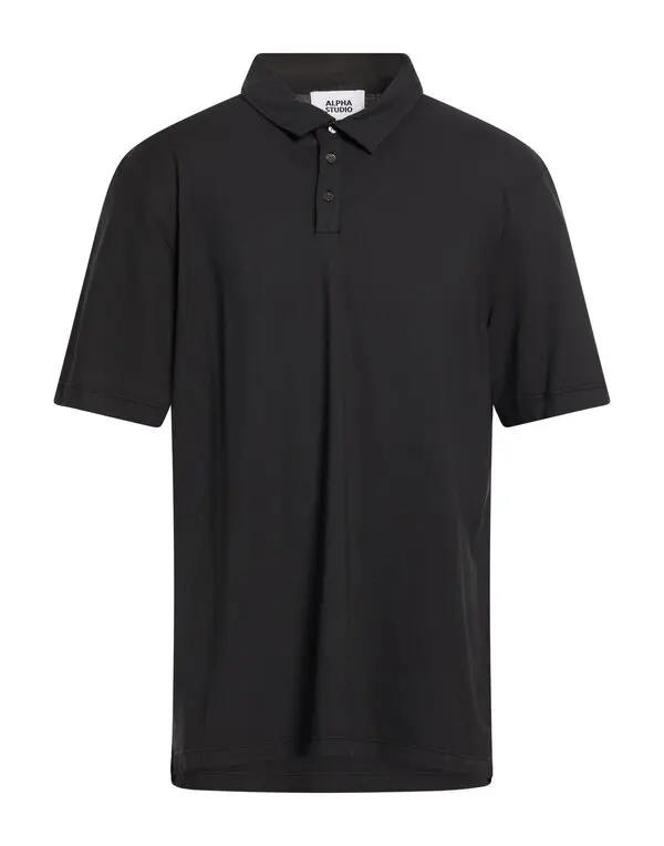 Alpha Studio Polo Shirt Size Cotton, Elastane - Black