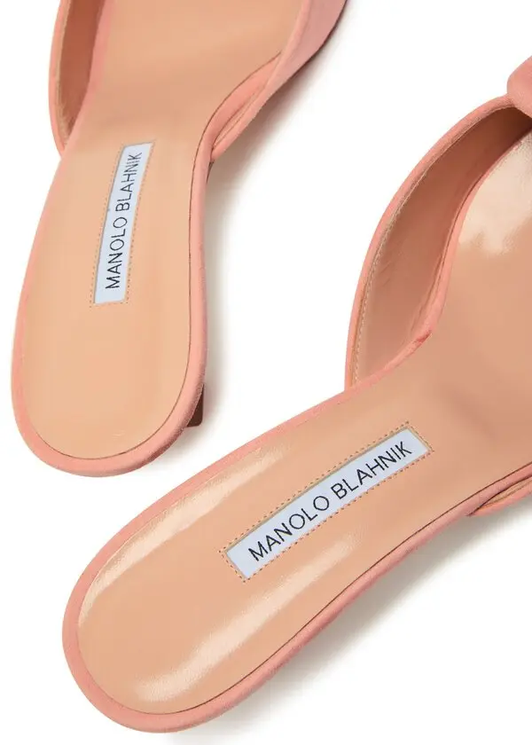 Manolo Blahnik Maysale 50 Suede Mules - Rose