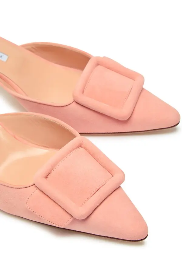 Manolo Blahnik Maysale 50 Suede Mules - Rose