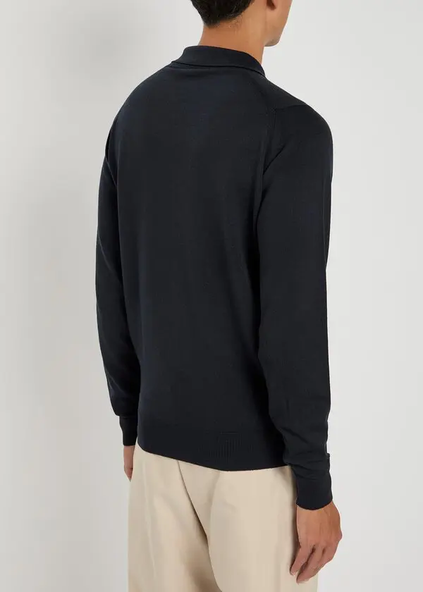 John Smedley Alston Wool Overshirt Jacket - Navy