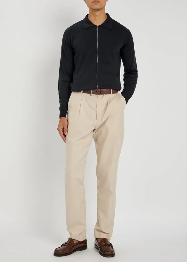 John Smedley Alston Wool Overshirt Jacket - Navy