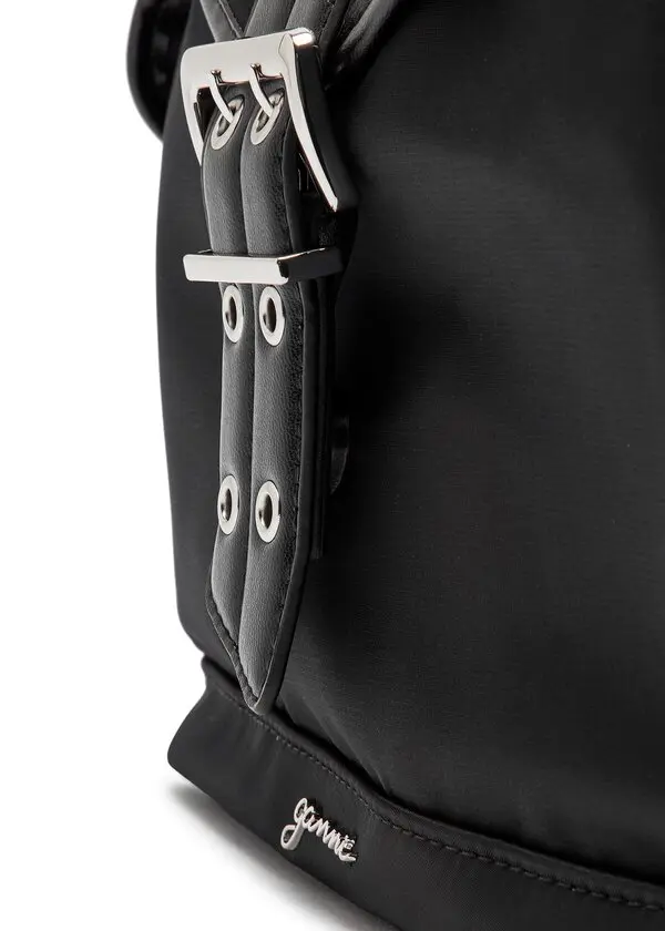 GANNI Bucky Nylon Backpack With Buckled Flap