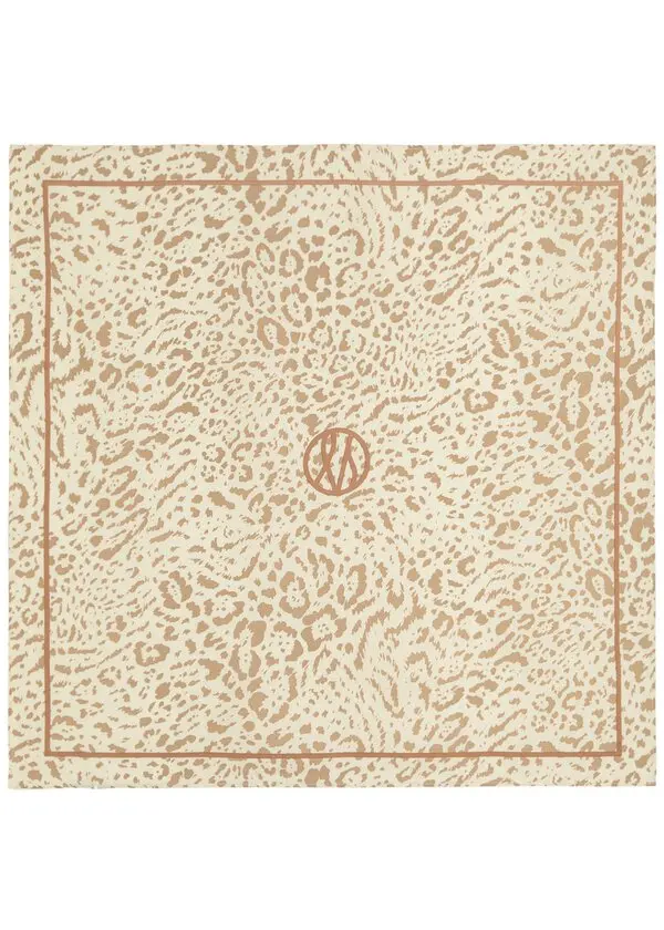 LESCARF Leopard-print Silk Scarf - Cream