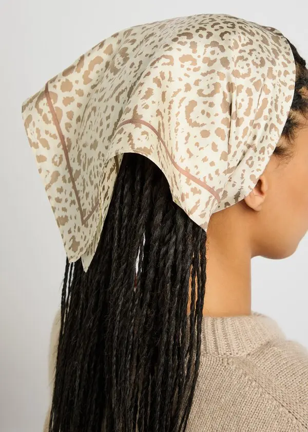 LESCARF Leopard-print Silk Scarf - Cream