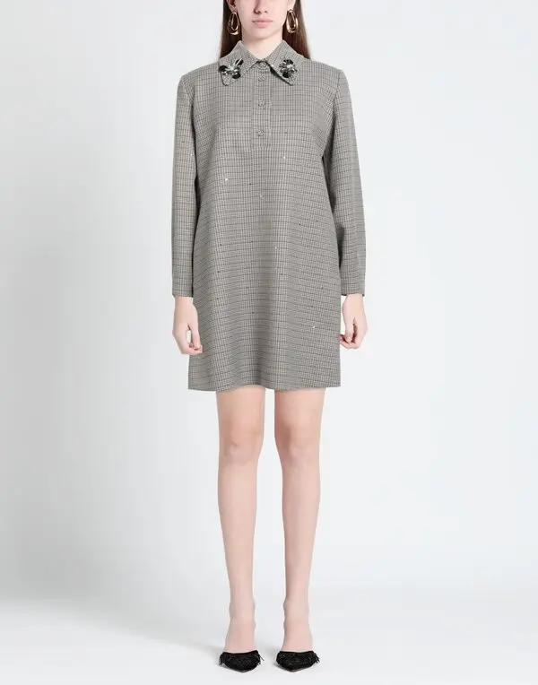 SHIRTAPORTER Mini Houndstooth Shirt Dress