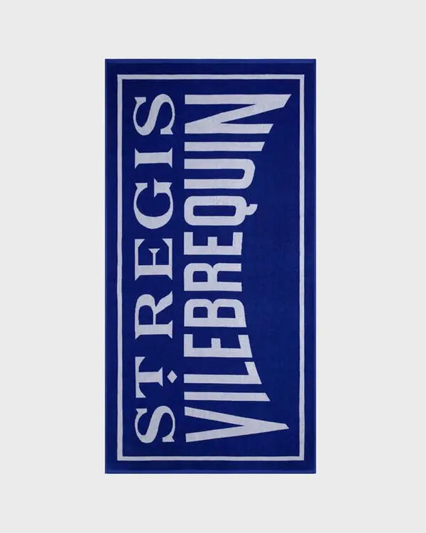 Vilebrequin Organic Cotton Beach Towel Logo X St Regis Towel Sand - Blue