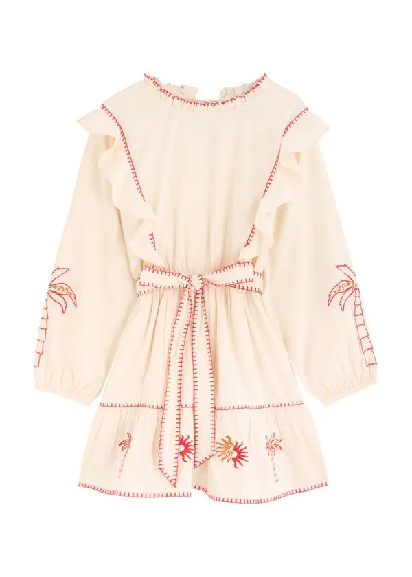 Never Fully Dressed Pollenca Embroidered Cotton Mini Dress In White - 50%  Off | Editorialist
