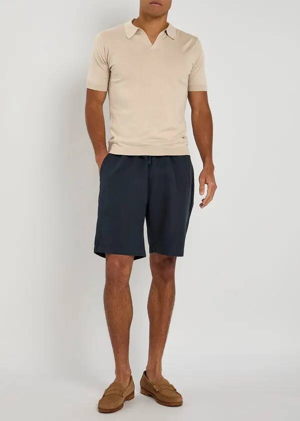 John Smedley Noah Wool Polo Shirt - Beige