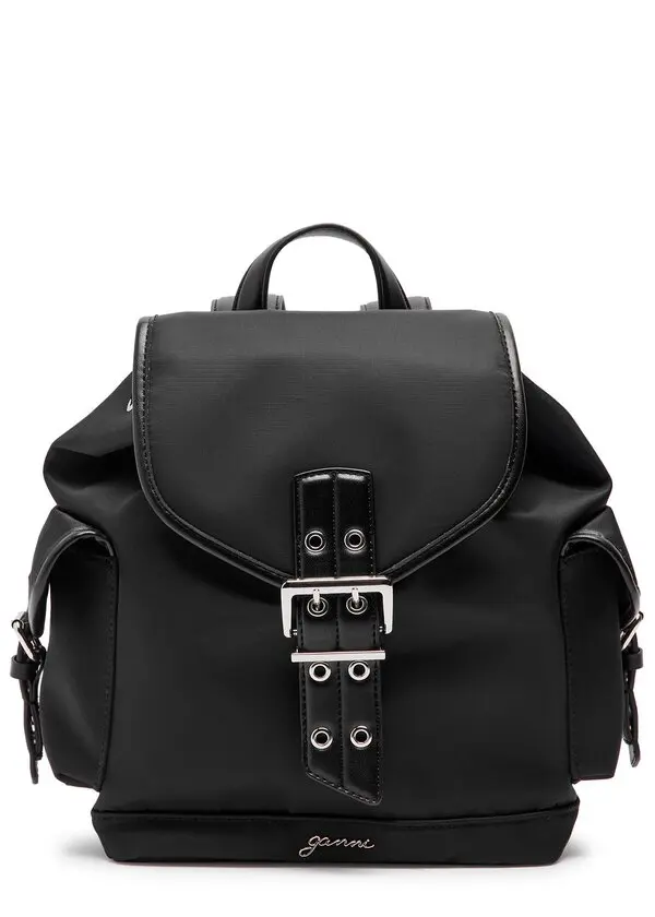 GANNI Nylon Backpack - Black
