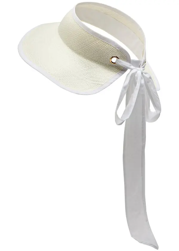 SENSI STUDIO Long Brim Straw Visor