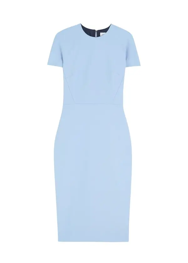 Victoria Beckham Woven Midi Dress - Blue Light