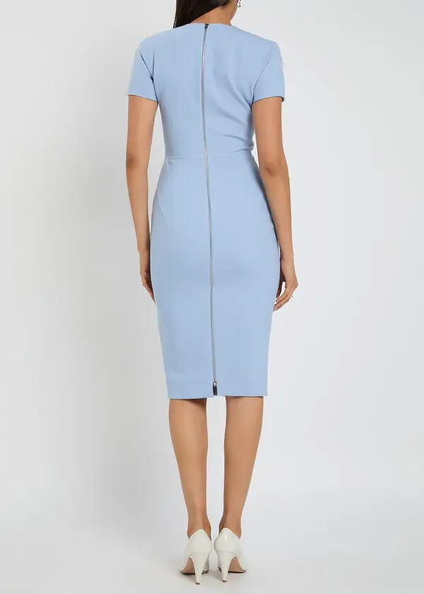 Victoria Beckham Woven Midi Dress - Blue Light