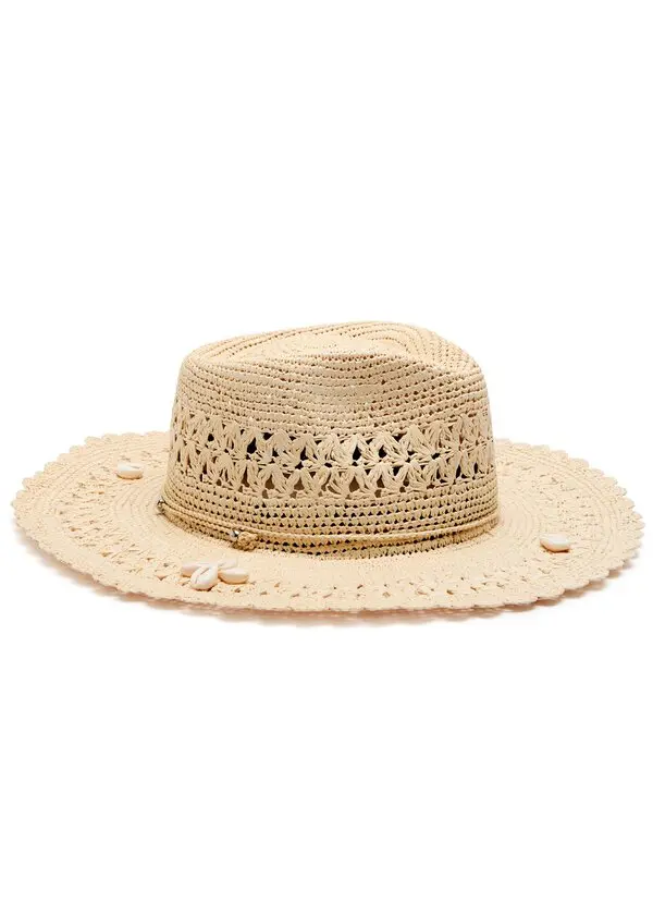 SENSI STUDIO Straw Sun Hat - White