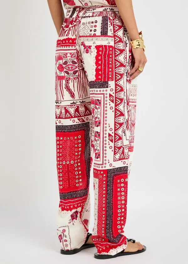 Isabel Marant Étoile Printed Cotton Trousers - Red