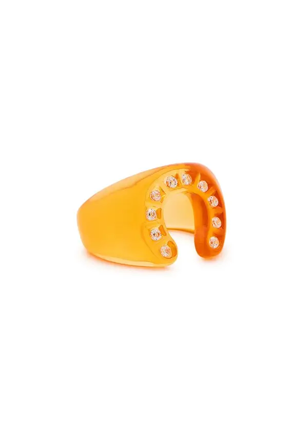 CRYSTAL HAZE Crystal-embellished Ring - Orange