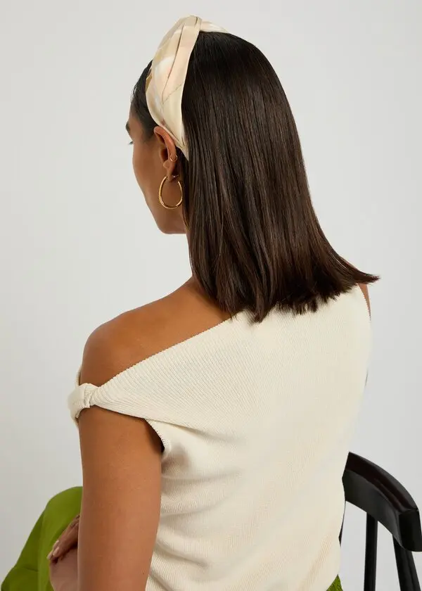 Eugenia Kim Trish Printed Headband In Beige - 70% Off  display picture 3