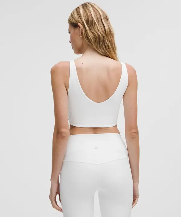 Lululemon Bend This Ribbed Scoop And Square Bra - White