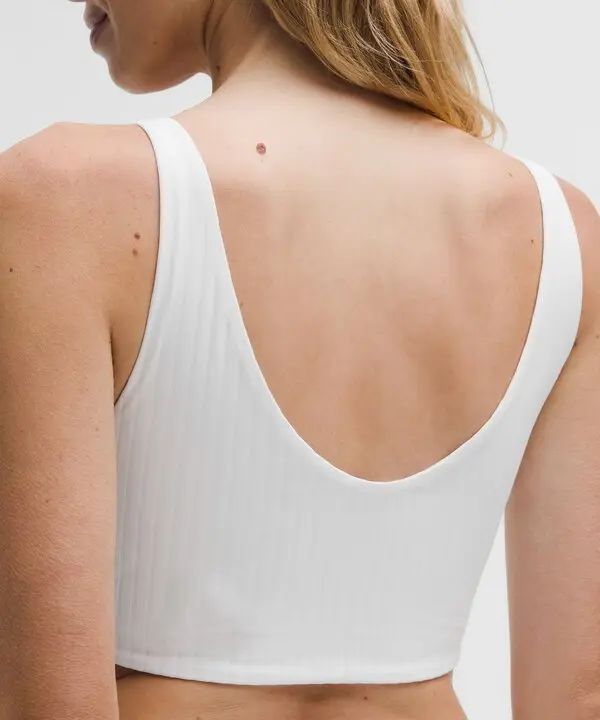 Lululemon Bend This Ribbed Scoop And Square Bra - White