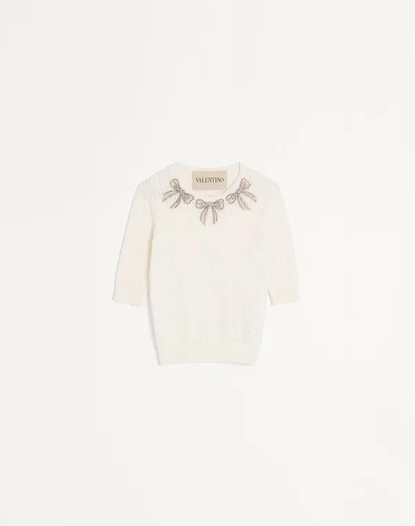 Valentino Garavani Embroidered Cotton Top - Ivory