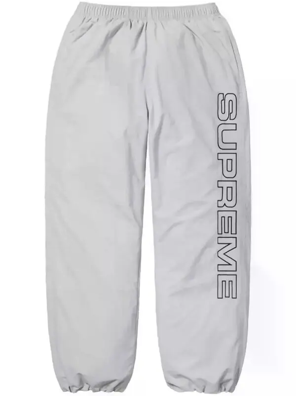 Supreme Spellout-Embroidered Track Pants - Grey | Editorialist