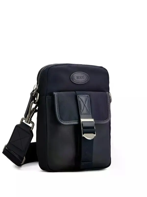 TOD'S Logo-appliqué Messenger Bag - Blue