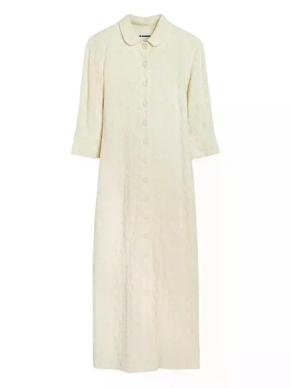 JIL SANDER Floral-embellished Maxi Dress - Neutrals