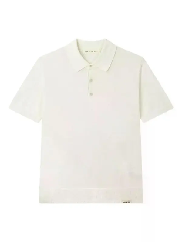 MAN ON THE BOON. Knitted Polo Shirt - Neutrals