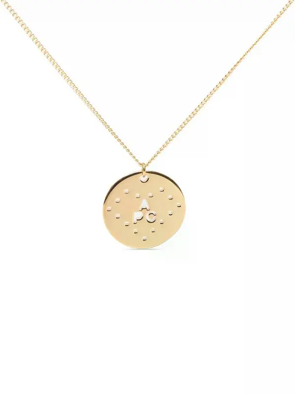 A.p.c. Eloi Disc-pendant Necklace - Gold