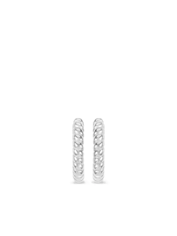 DOWER & HALL Small Twist Hoop Earrings - Silver