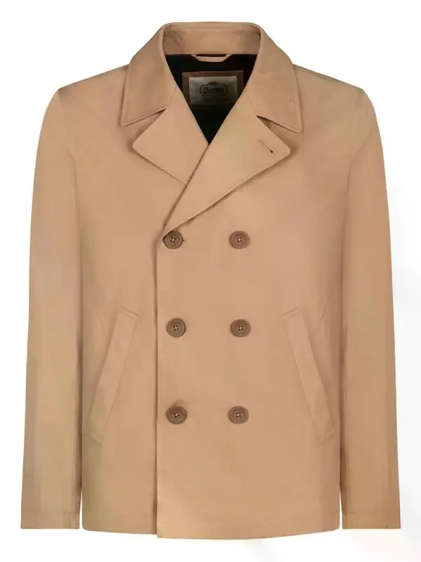 Herno Double-breasted Pea Coat - Neutrals